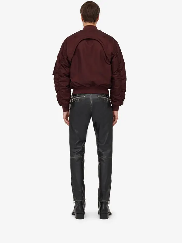 Alexander McQueen Removable Sleeve Zipper Baseball Coat