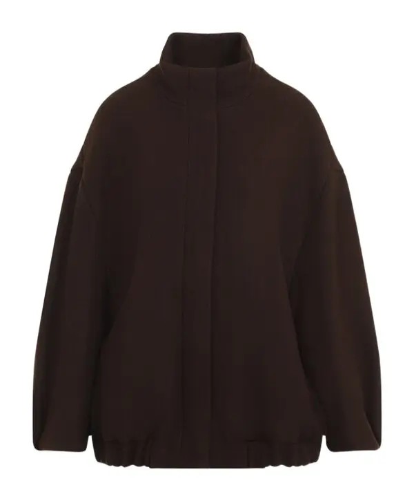 Dries Van Noten Long-sleeved Jacket With Stand Collar - Brown