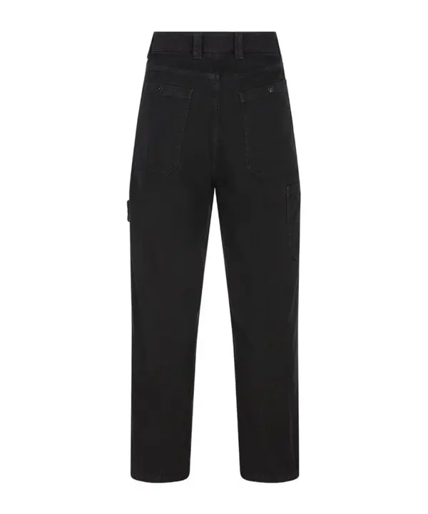 Stone Island Logo Patch Loose Fit Trousers