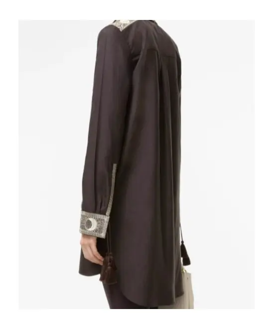 Burberry Embroidered Silk Shirt Dress With Tarot Motifs