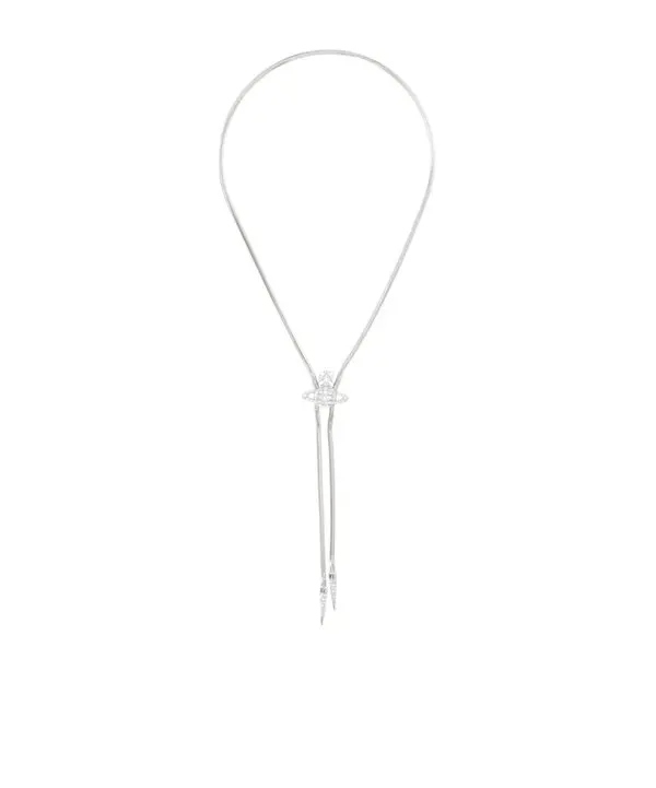 VIVIENNE WESTWOOD Embellished Orb Bolo Necklace - White