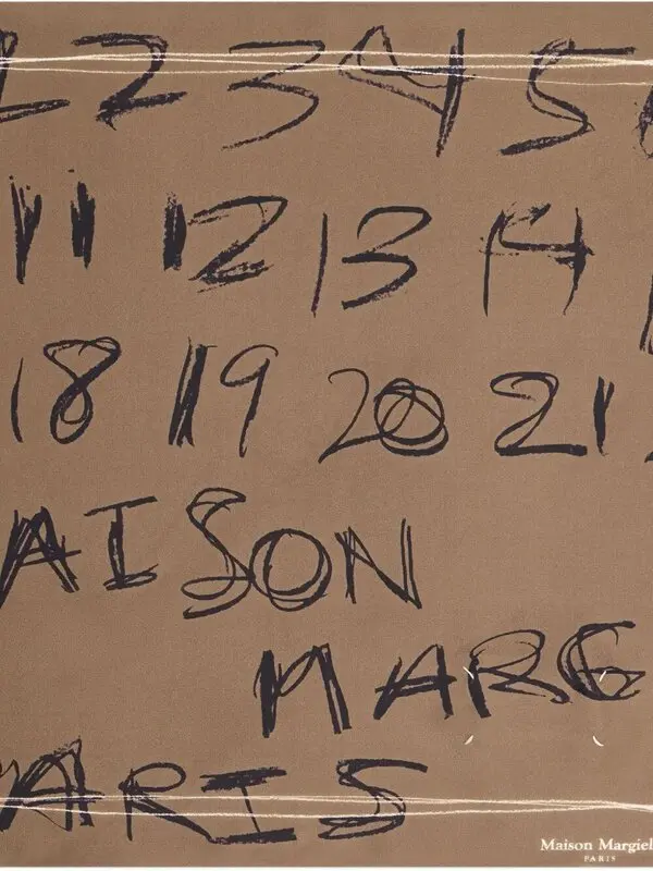 MAISON MARGIELA Number Print Foulard - Brown