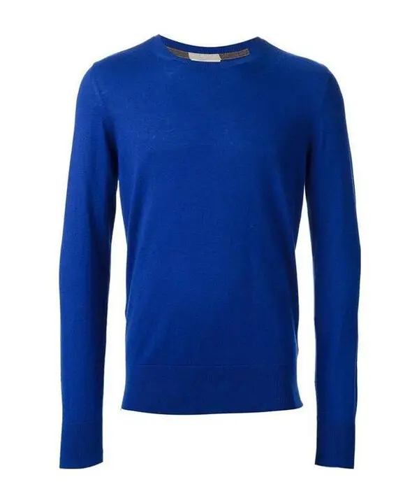 Burberry Round Neck Wool Sweater - Blue