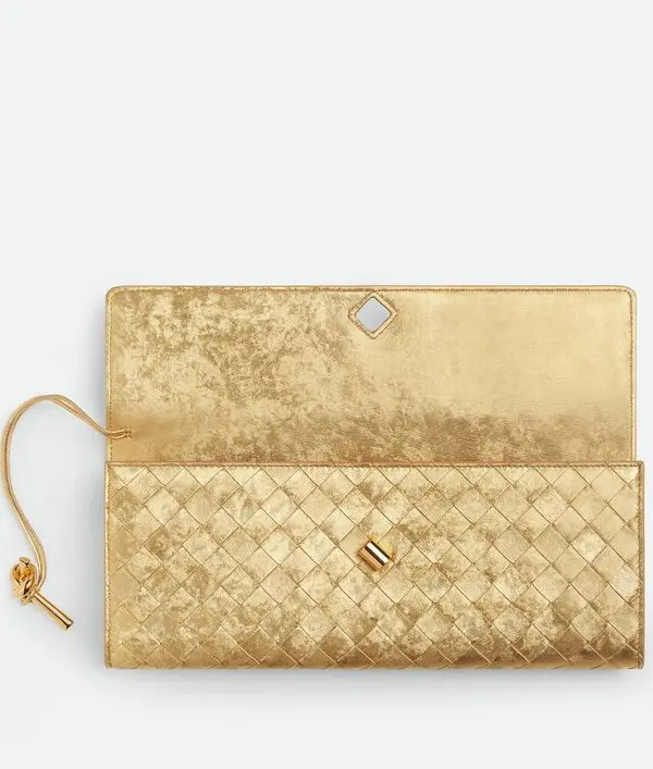 Bottega Veneta Andiamo Clutch Bag - Golden