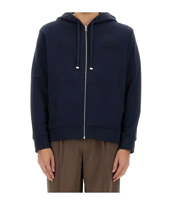 Etro Pegaso Embroidered Zip Hoodie - Black