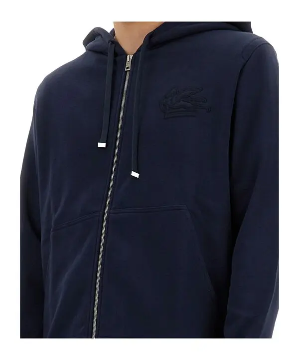 Etro Pegaso Embroidered Zip Hoodie - Black