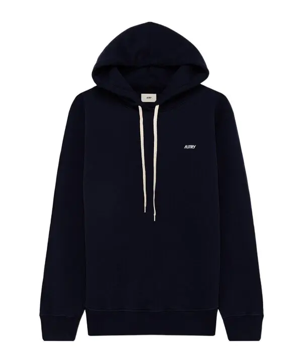 AUTRY Logo Embroidered Drawstring Hoodie - Blue