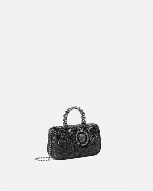 Versace La Medusa Embellished Chain-linked Mini Shoulder Bag