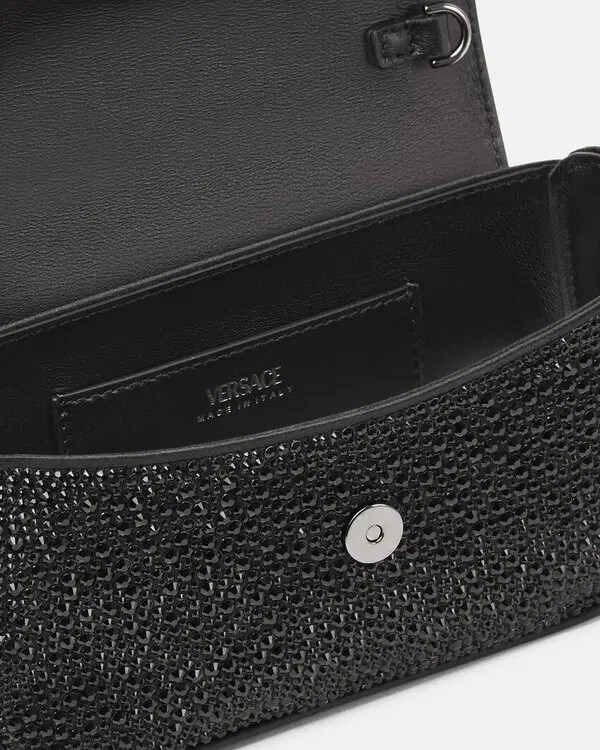 Versace La Medusa Embellished Chain-linked Mini Shoulder Bag