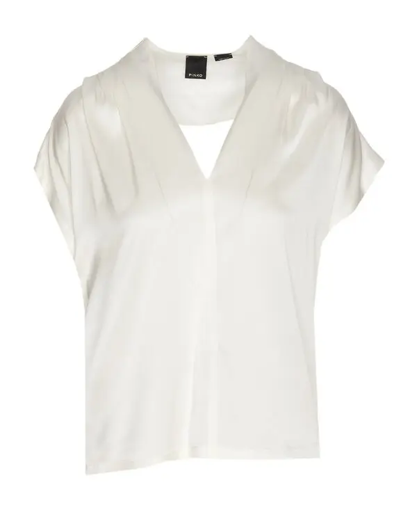 Pinko V-neck Stretch Satin Blouse