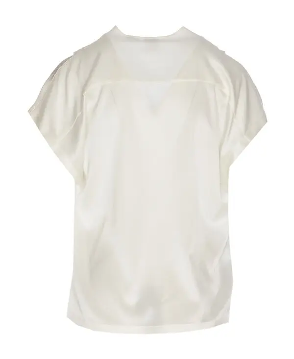 Pinko V-neck Stretch Satin Blouse