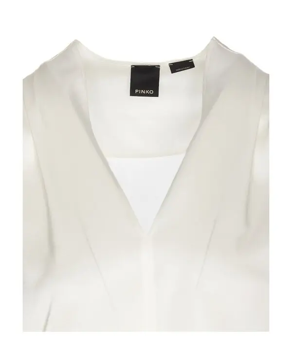 Pinko V-neck Stretch Satin Blouse