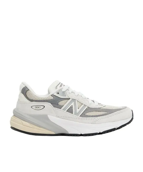 NEW BALANCE 990v4 Lace-up Sneakers - White Grey
