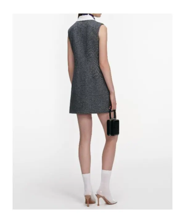 SELF-PORTRAIT Sleeveless Double-breasted Dress With Scarf Detail