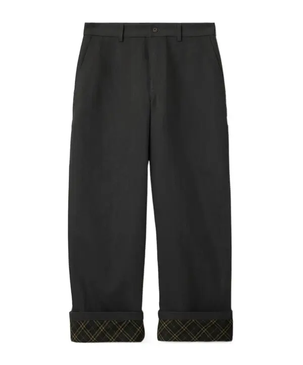 Burberry Logo Embroidered Straight Leg Trousers