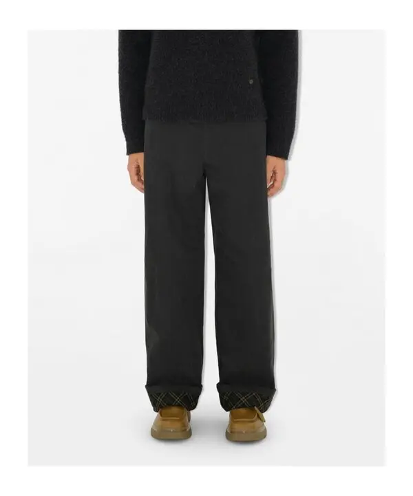 Burberry Logo Embroidered Straight Leg Trousers