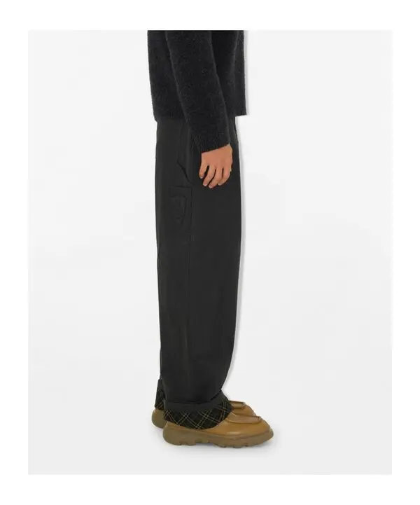 Burberry Logo Embroidered Straight Leg Trousers