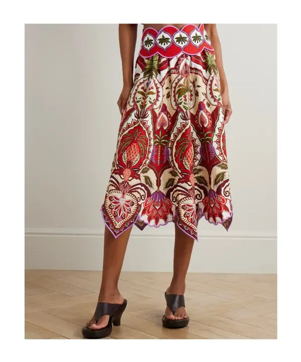 Farm Rio Odara Printed Midi Skirt