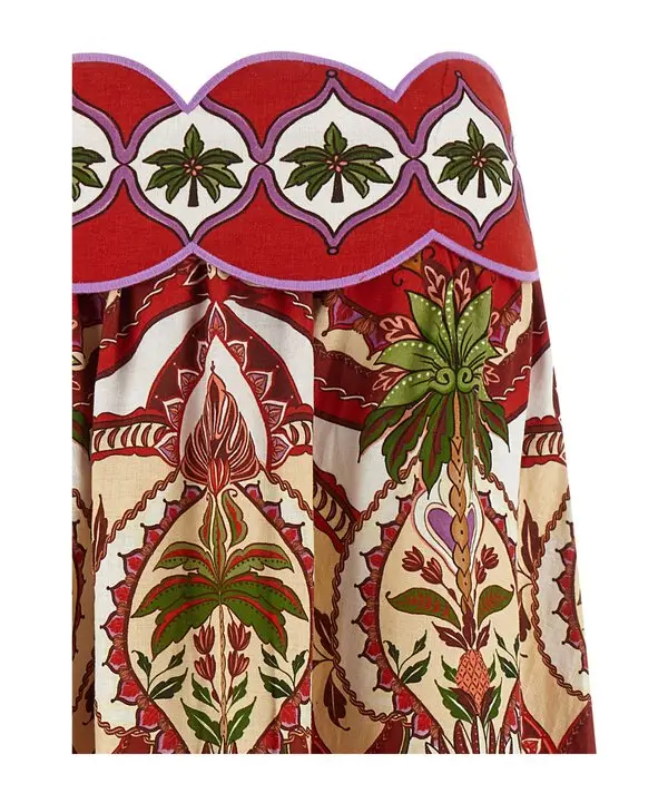 Farm Rio Odara Printed Midi Skirt