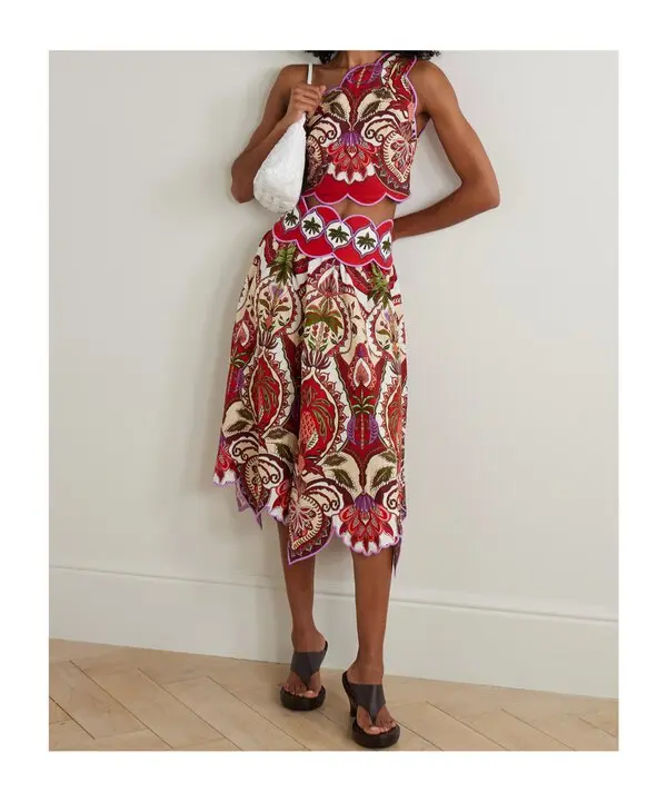 Farm Rio Odara Printed Midi Skirt