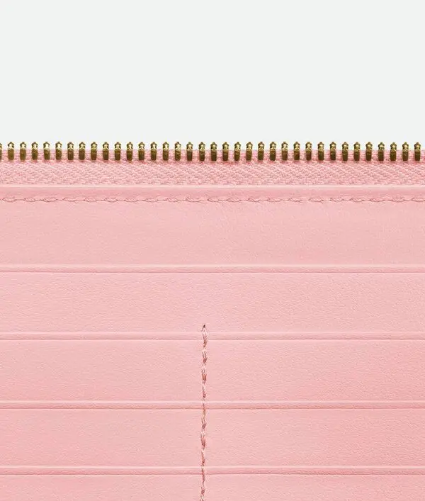Bottega Veneta Intrecciato Large Flap Wallet - Pink