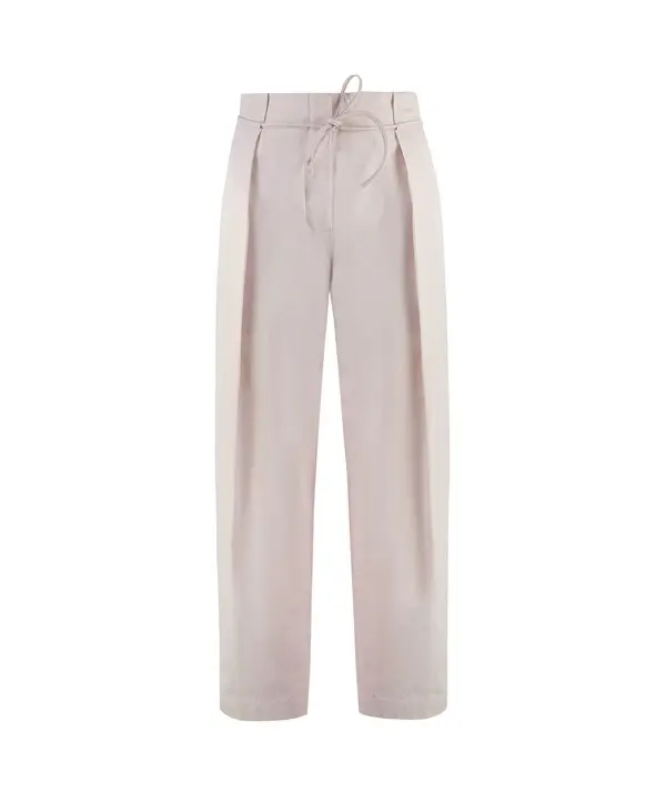 YVES SALOMON Cropped Straight-leg Pants With Pleated Detail