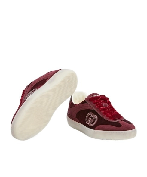 Gucci Gg Logo Patch Low-top Sneakers - Bordeaux