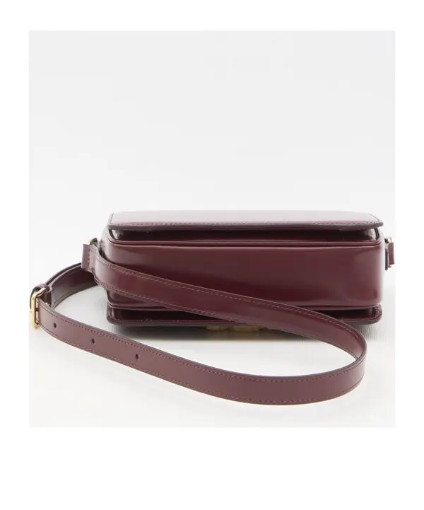 Celine Teen Triomphe Bag In Shiny Calfskin - Bordeaux