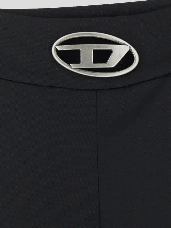 DIESEL® Logo Plaque Flare Pants - Black
