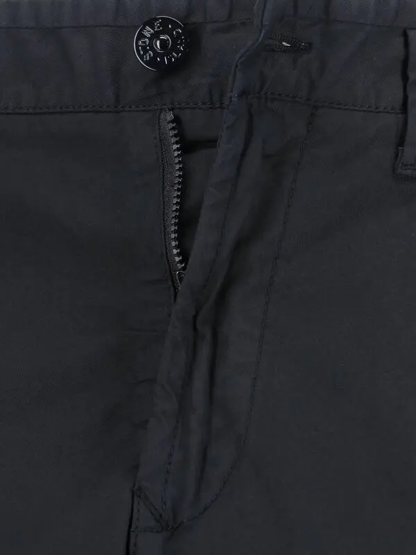 Stone Island Logo Patch Tapered-leg Trousers - Black