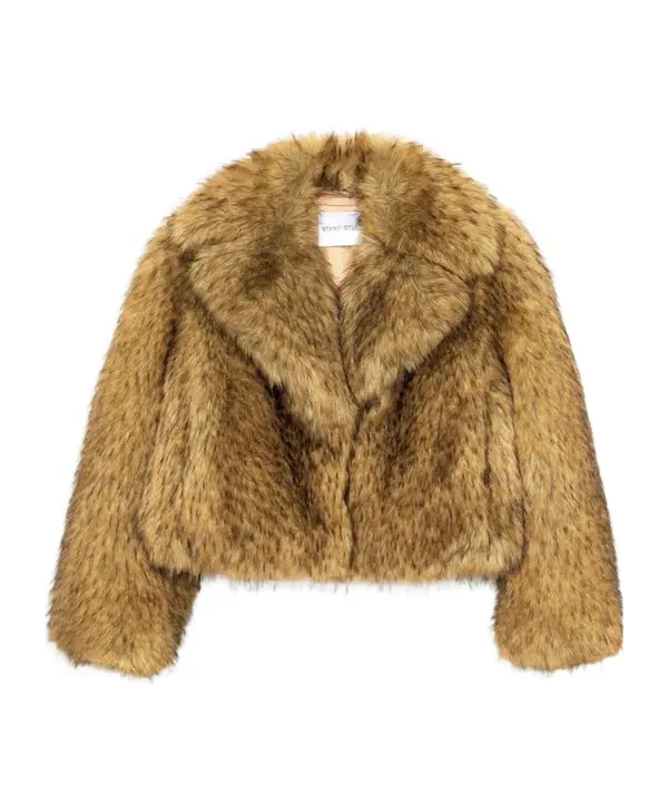 STAND STUDIO Lapel Faux Fur Jacket