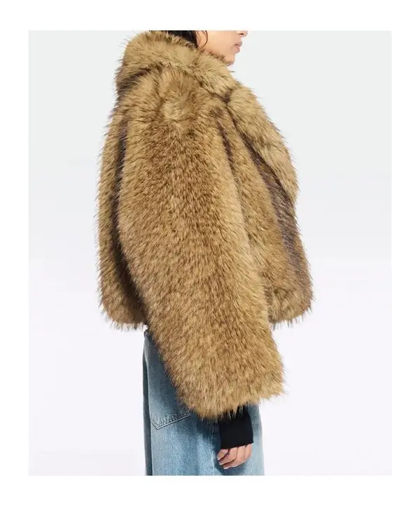 STAND STUDIO Lapel Faux Fur Jacket