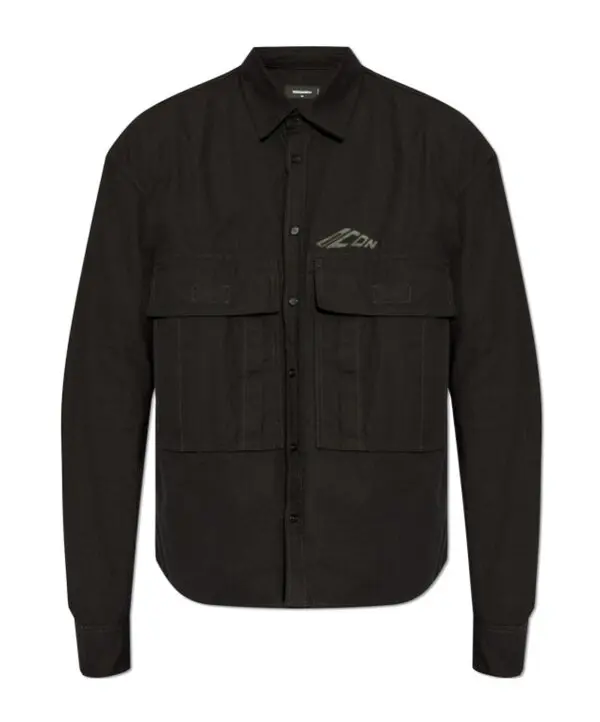 Dsquared2 Icon Logo Printed Long-sleeved Shirt
