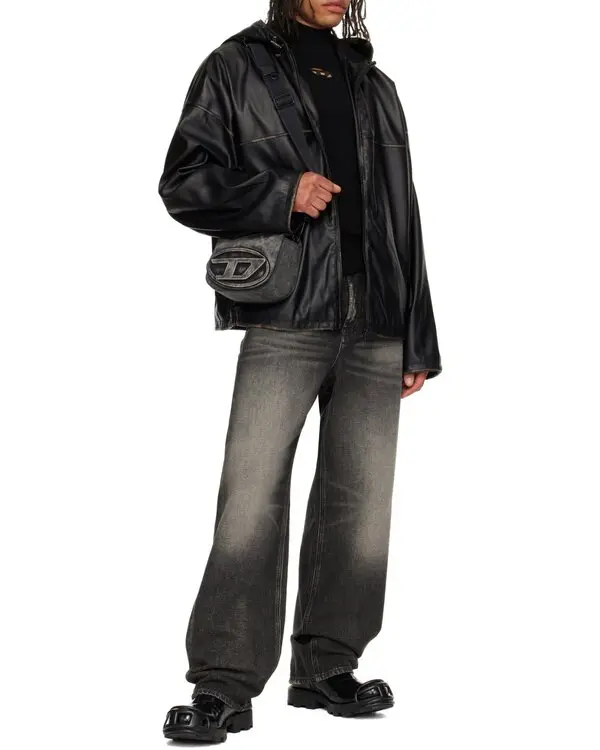 DIESEL® D-hammer Round-toe Ankle Boots With Metal Logo Detail