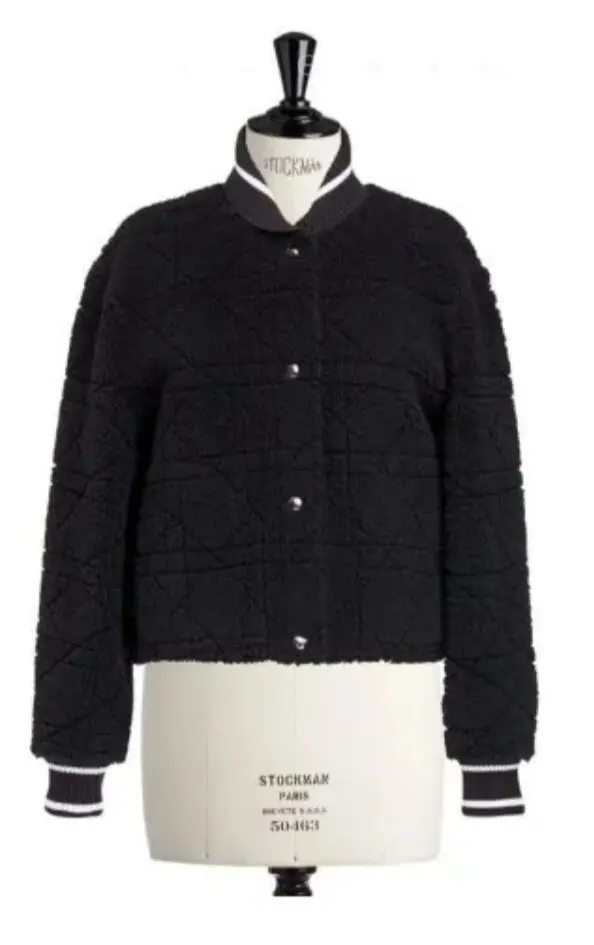 Dior Quilted Long Sleeve Bomber Jacket - Black