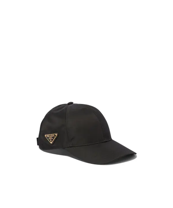 Prada Re-nylon Logo Plaque Baseball Hat - Black