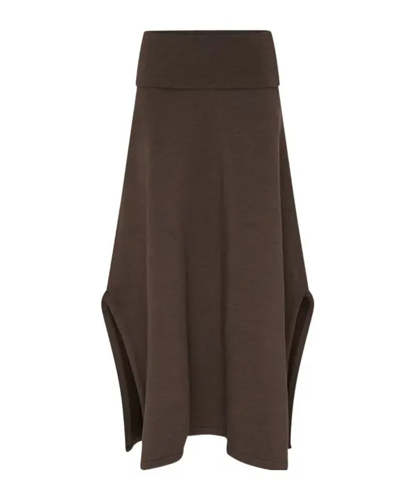 LEMAIRE Side-slit Waistband Skirt - Dark Brown