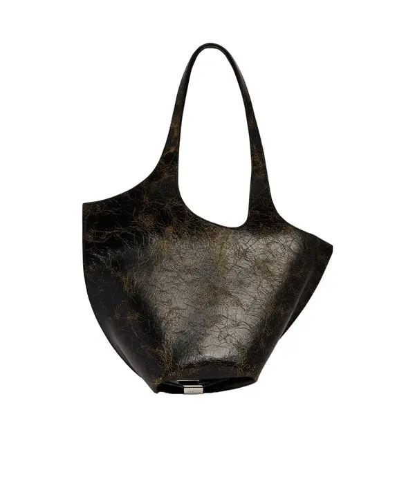 Attico La Scoop Shoulder Bag - Black