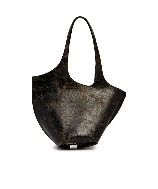 Attico La Scoop Shoulder Bag - Black