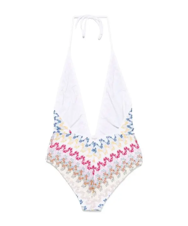 Missoni Zigzag Woven Halterneck One Piece