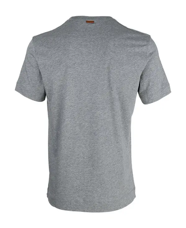 Zegna Logo Embroidered Crewneck T-shirt - Gray