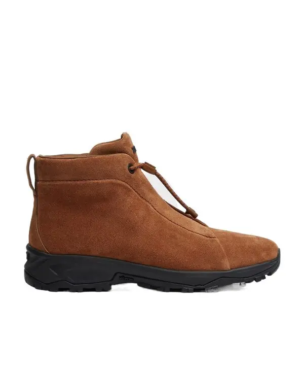 Zegna Triple Stitch Vetta Suede Sneakers - Brown