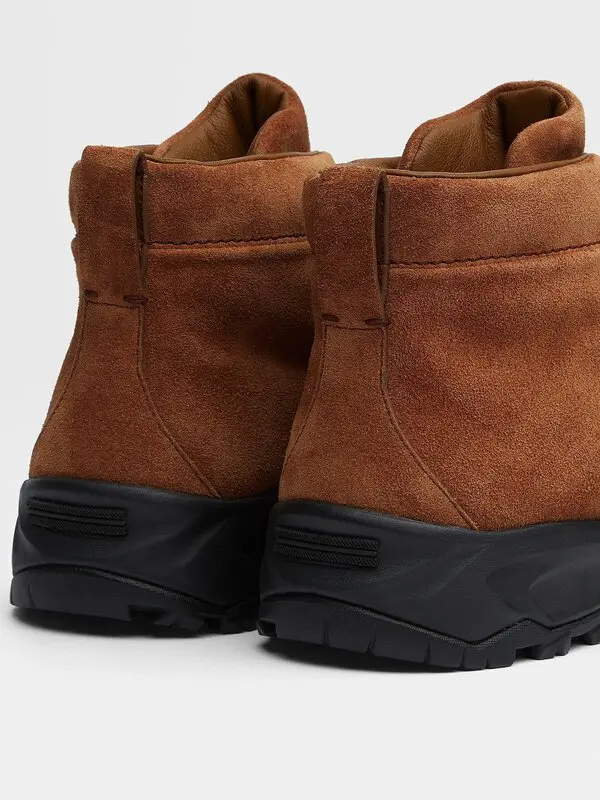 Zegna Triple Stitch Vetta Suede Sneakers - Brown