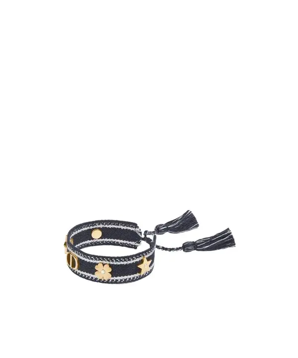Dior Logo And Tassel Embellished Bracelet - Black