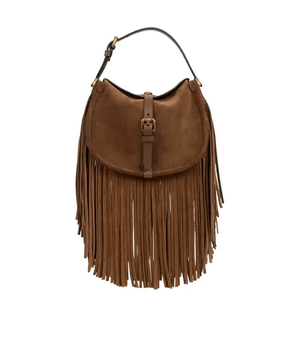 Etro Small Suede Pony Bag With Fringes