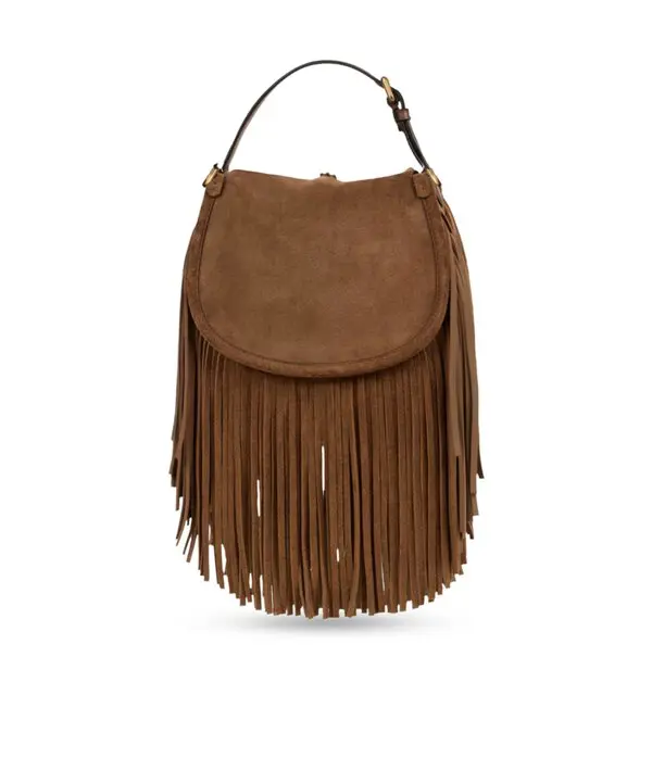 Etro Small Suede Pony Bag With Fringes