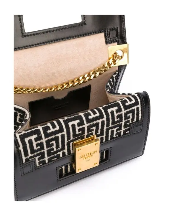 Balmain 1945 Logo Jacquard Shoulder Bag