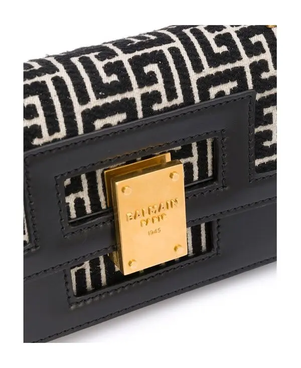 Balmain 1945 Logo Jacquard Shoulder Bag