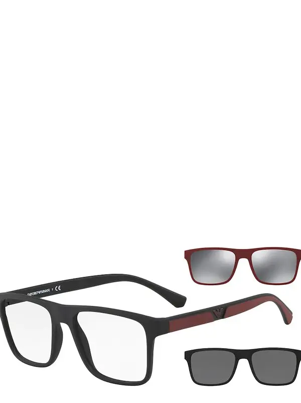 Emporio Armani Inverted Trapezoidal Full-frame Eyeglasses - Black
