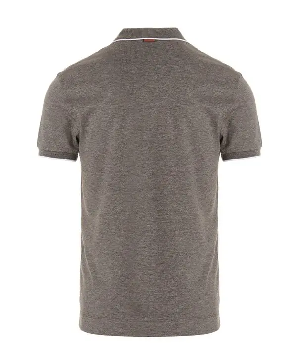 Zegna Logo-embroidered Short Sleeved Polo Shirt